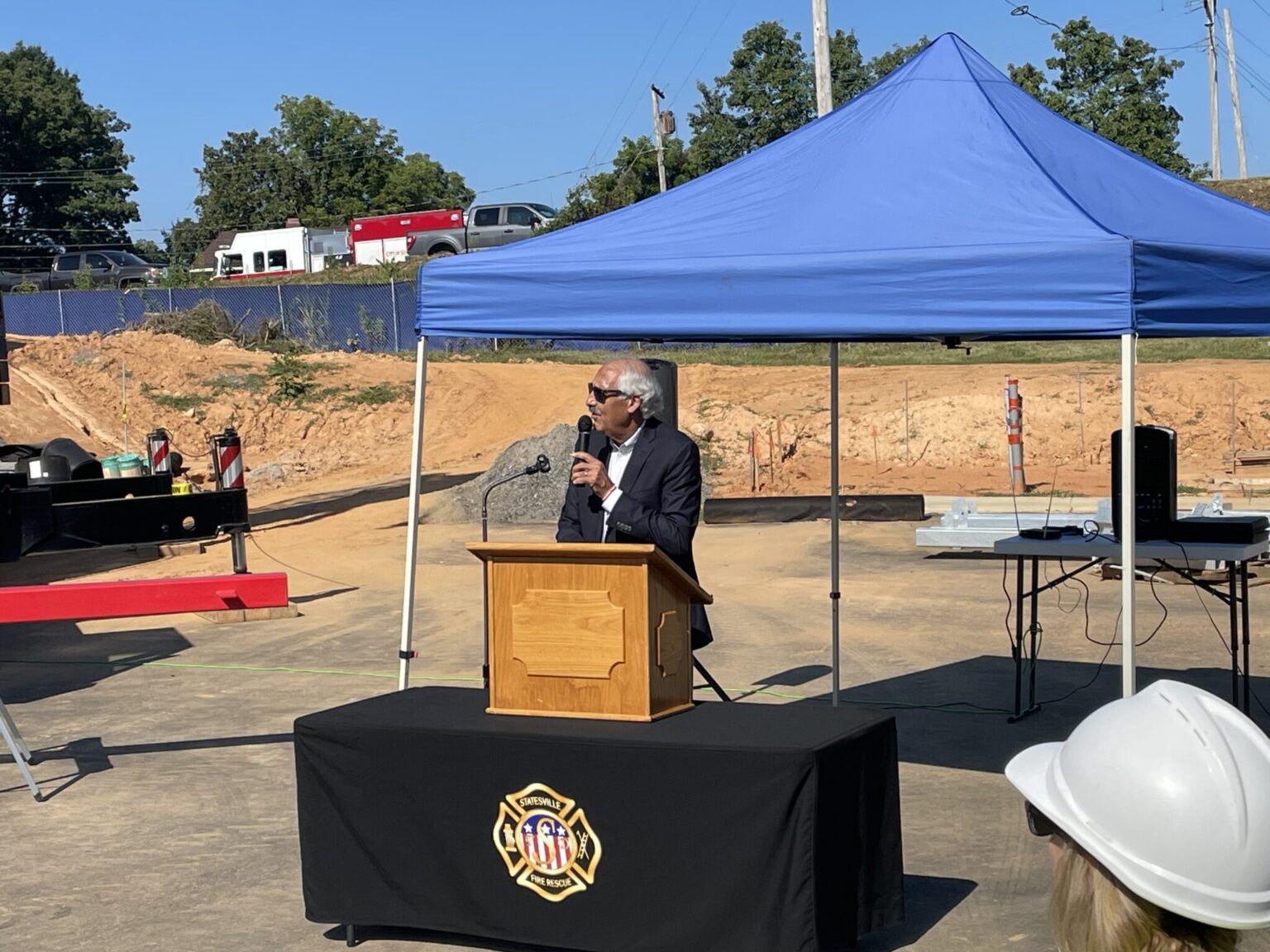 McGill Attends Beam Signing Event at Statesville Fire Station 1